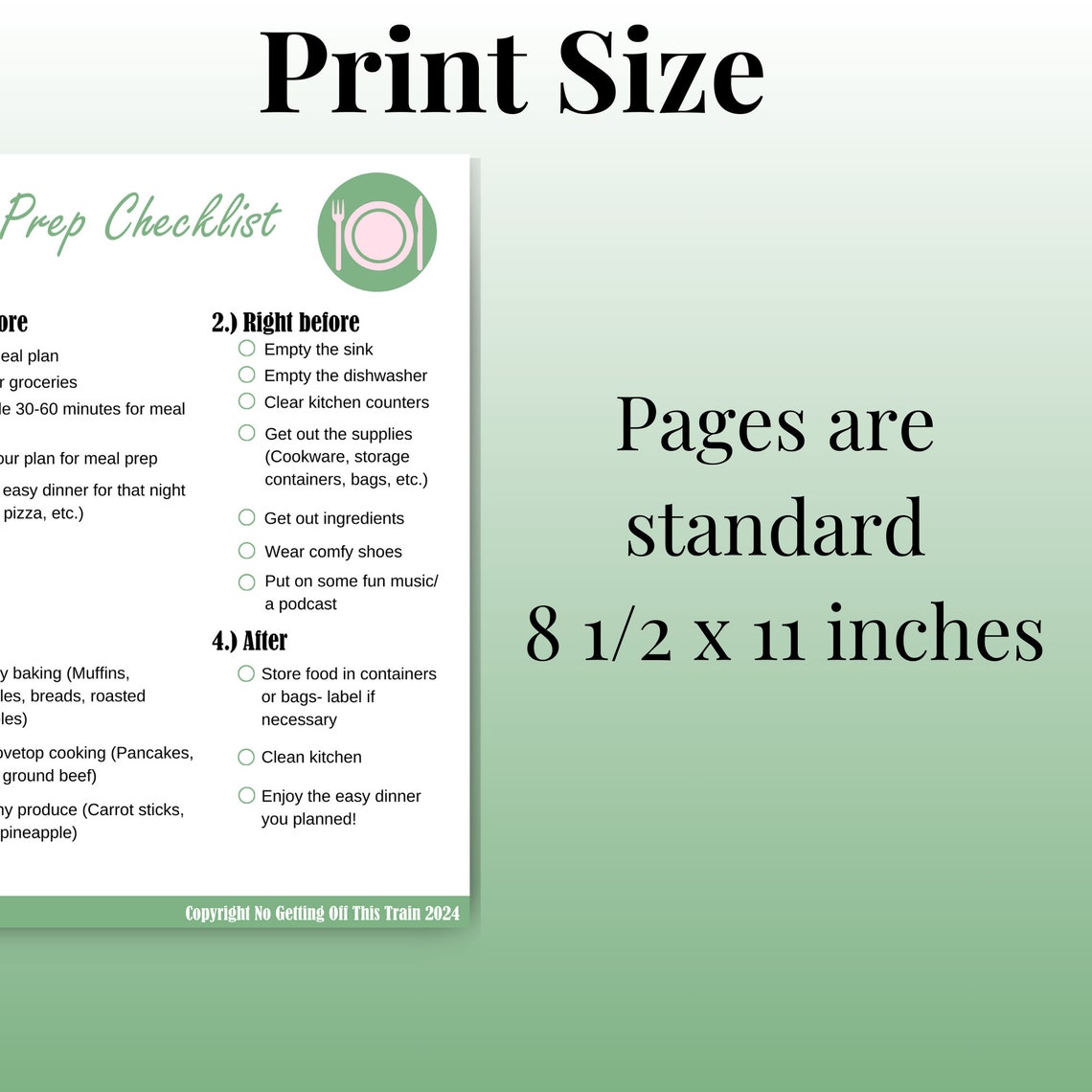 Weekly Meal Prep Planner; Meal Prep Checklist; Cheat Sheet Printable ...