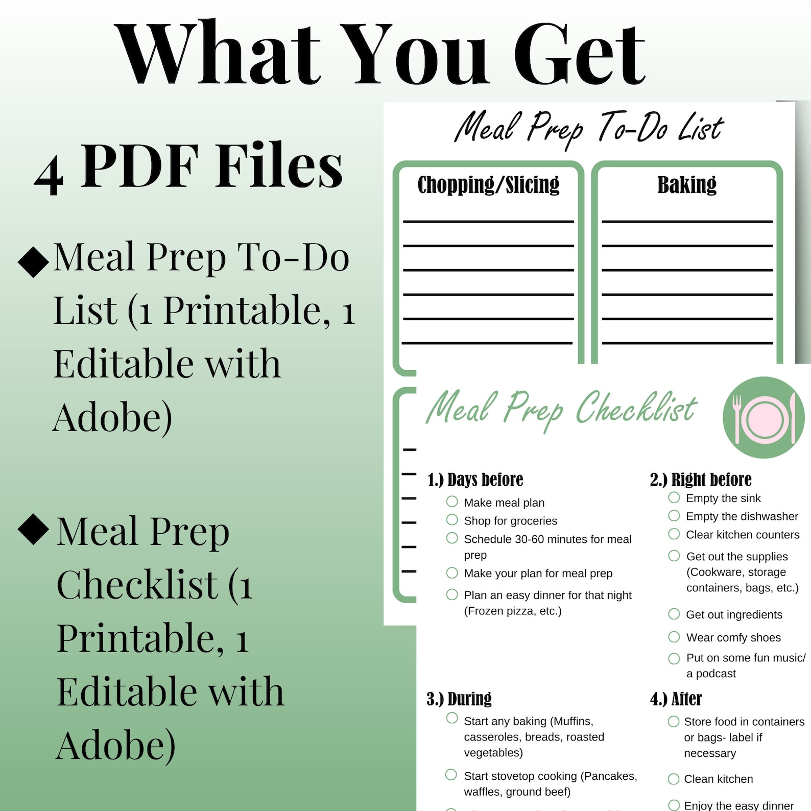 Weekly Meal Prep Planner Meal Prep Checklist Cheat Sheet Printable ...