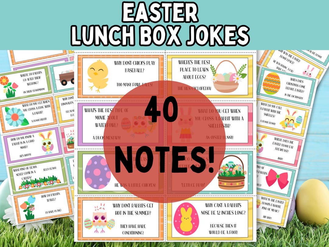 Printable Easter Lunch Box Jokes for Kids; Joke of the Day; Lunchbox ...