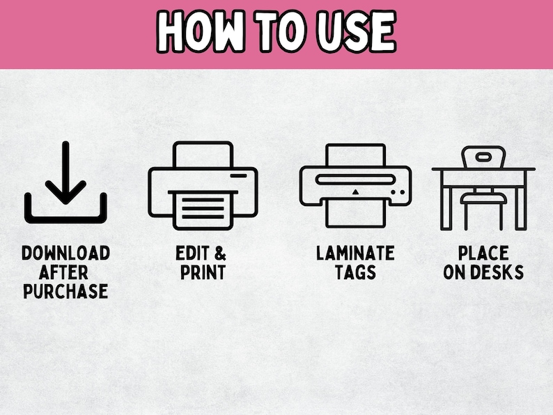 Student Desk Name Tags Printable; Editable Groovy Pastel Name Labels ...