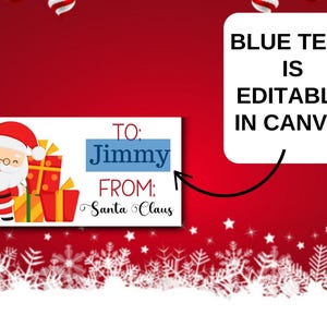 Editable Santa Gift Tags Printable Santa Gift Tags Santa Gift Label ...