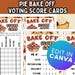 Editable Pie Bake off Score Cards; Printable Baking Competition Voting ...