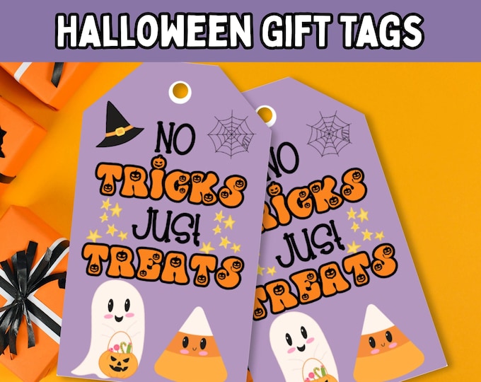 Halloween Gift Tags Printable; Halloween Tags for School Treat Bags ...