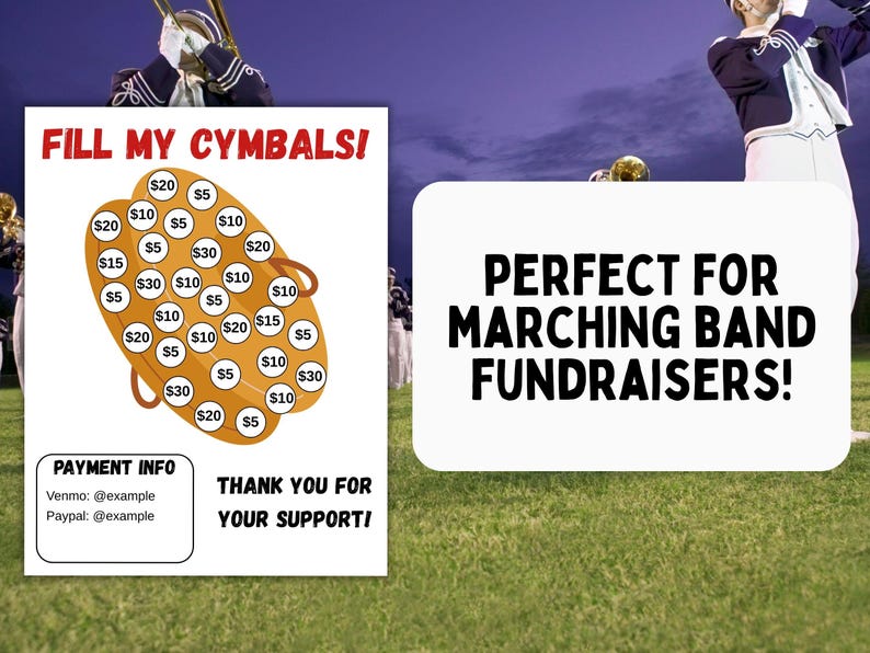 Editable Marching Band Fundraiser Bundle; 7 Instruments for Full ...