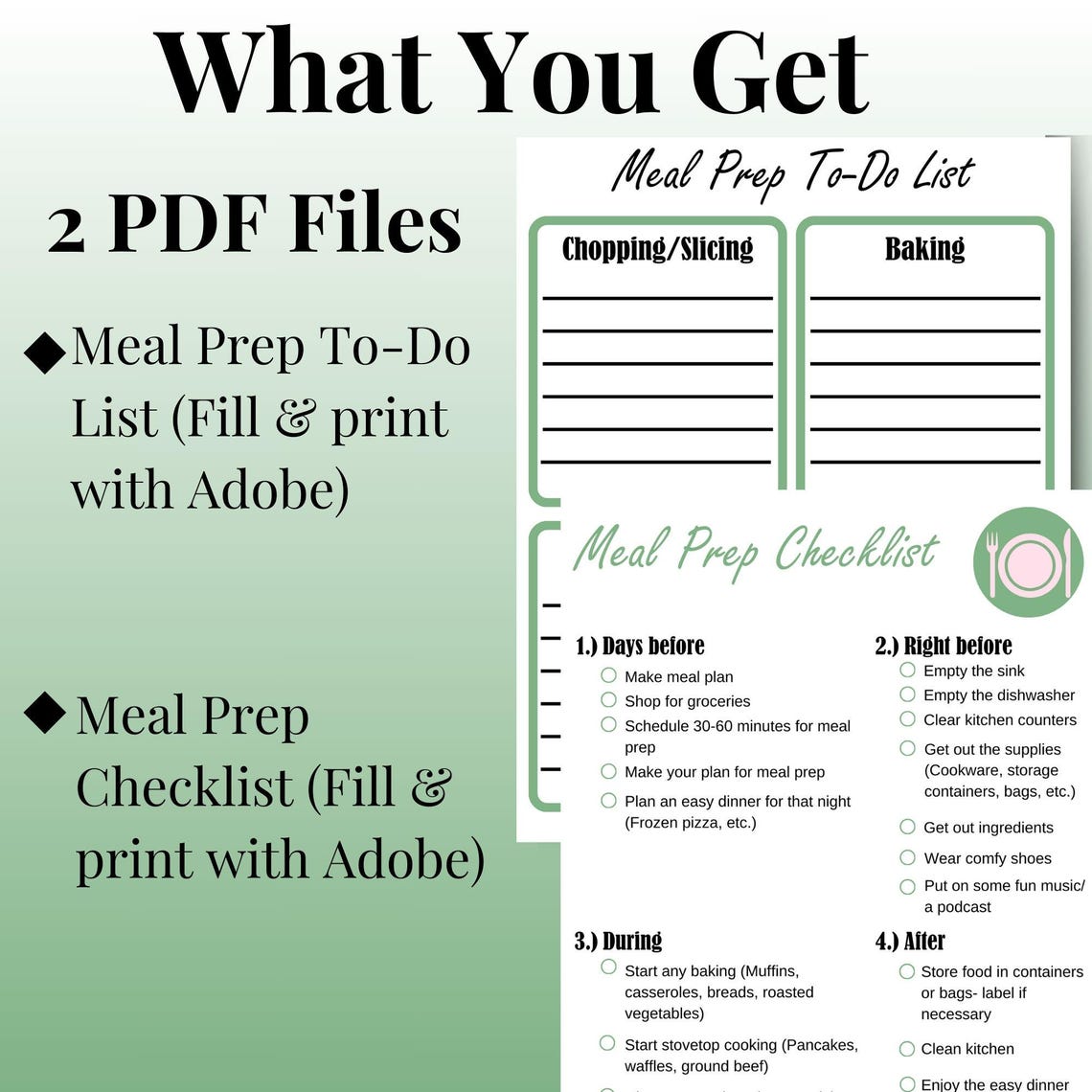 Weekly Meal Prep Planner; Meal Prep Checklist; Cheat Sheet Printable ...