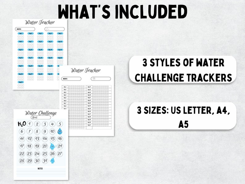 Water Tracker PDF; Water Challenge Tracker; Printable Office Challenge ...