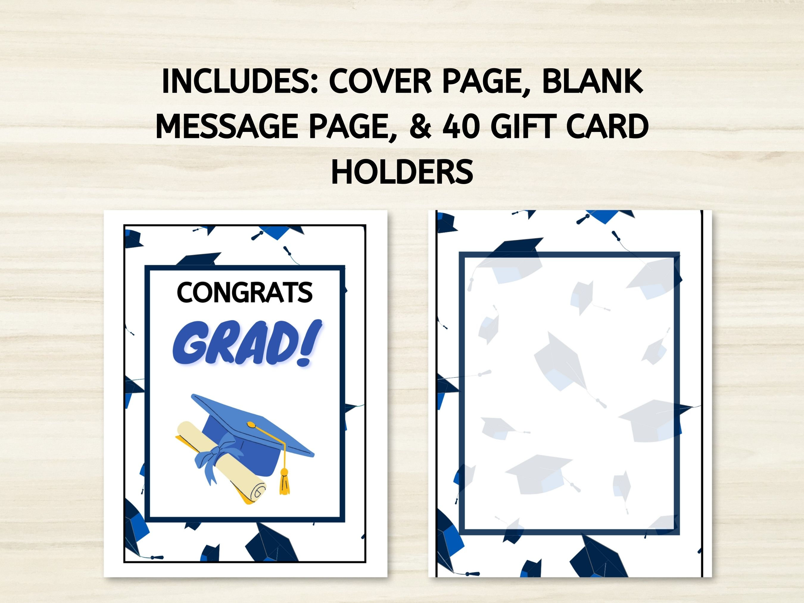 Graduation Gift Card Book Printable Graduation Present High School ...