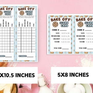 Editable Cookie Bake off Score Cards; Baking Competition Voting Cards ...