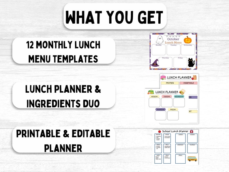 Ultimate School Lunch Planner Bundle; Fillable and Printable; Lunch ...