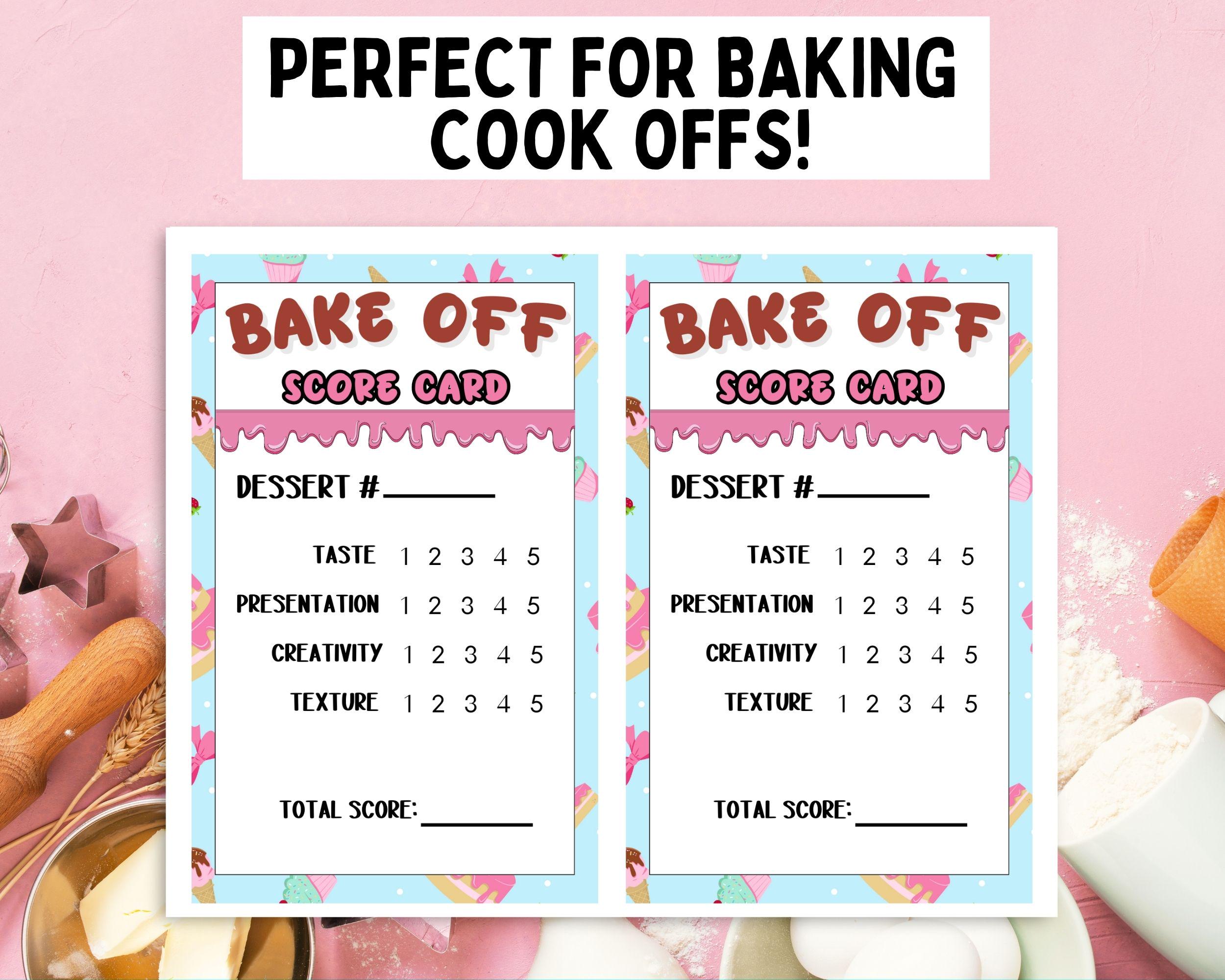 Editable Bake off Score Cards; Printable Baking Competition Voting ...