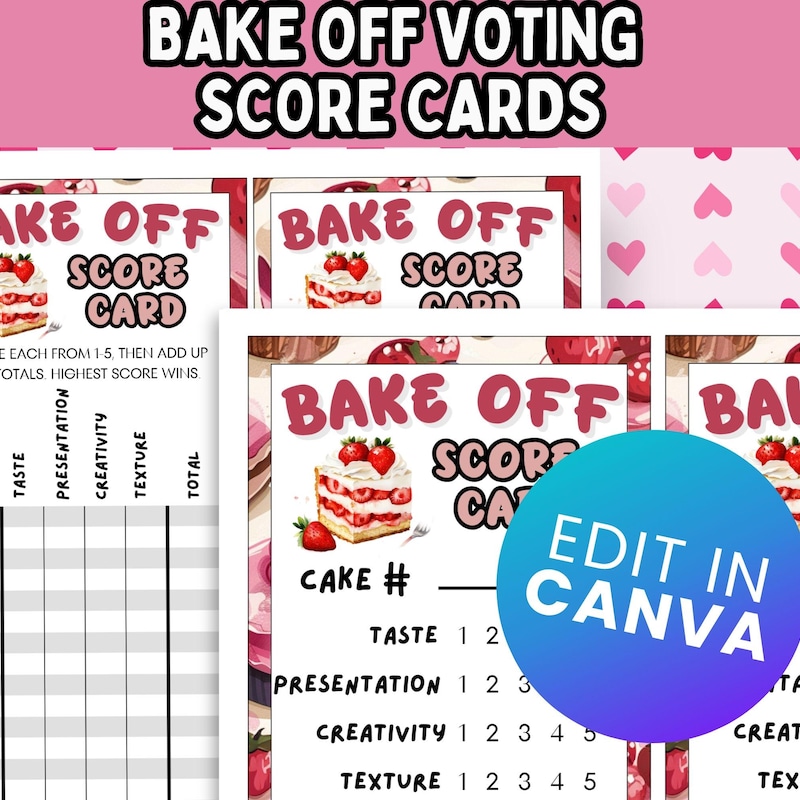 Bake off Score Cards - Etsy