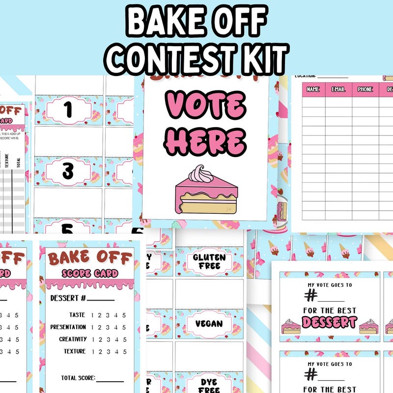 Bake off Score Cards - Etsy