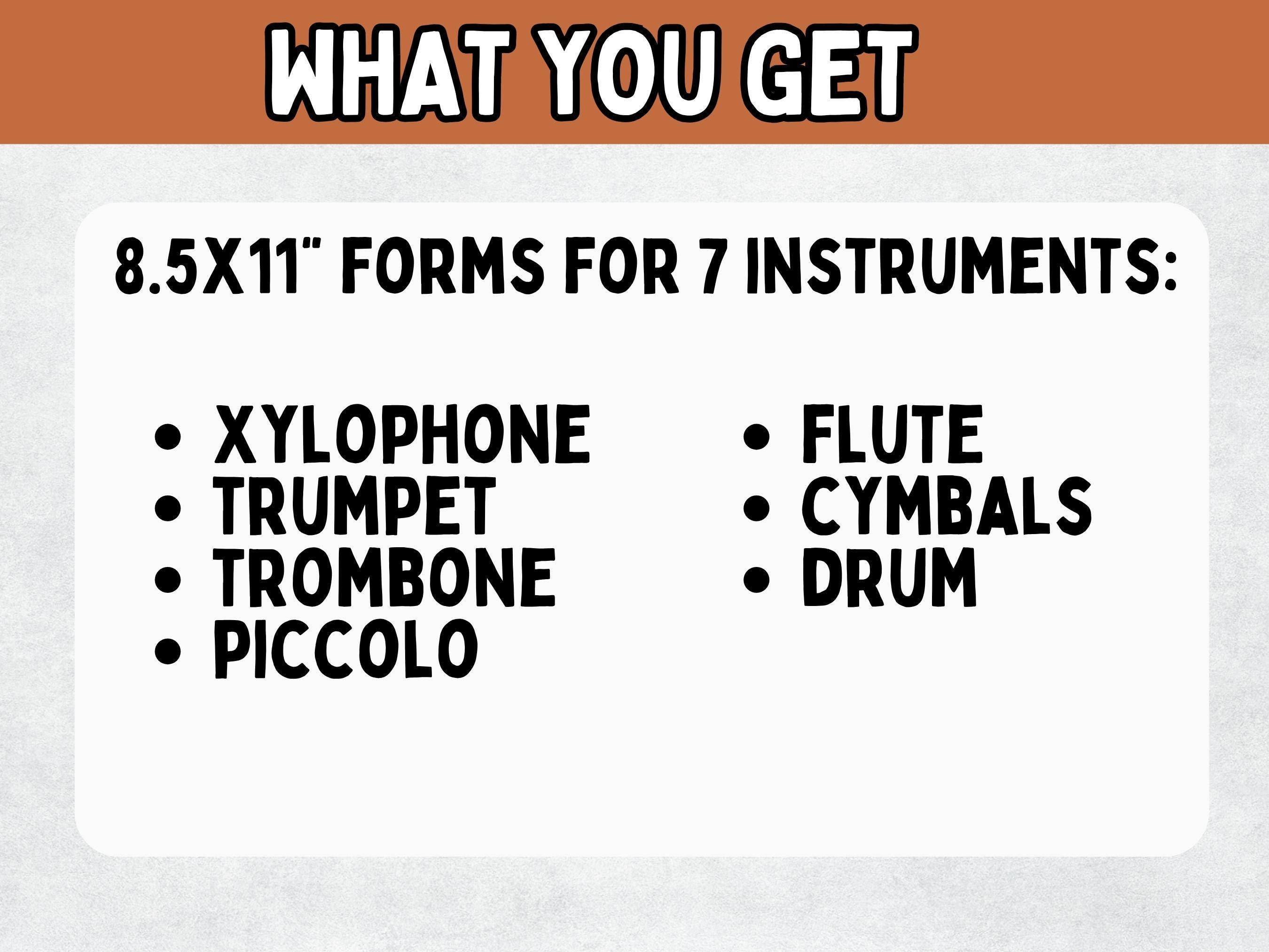 Editable Marching Band Fundraiser Bundle; 7 Instruments for Full ...
