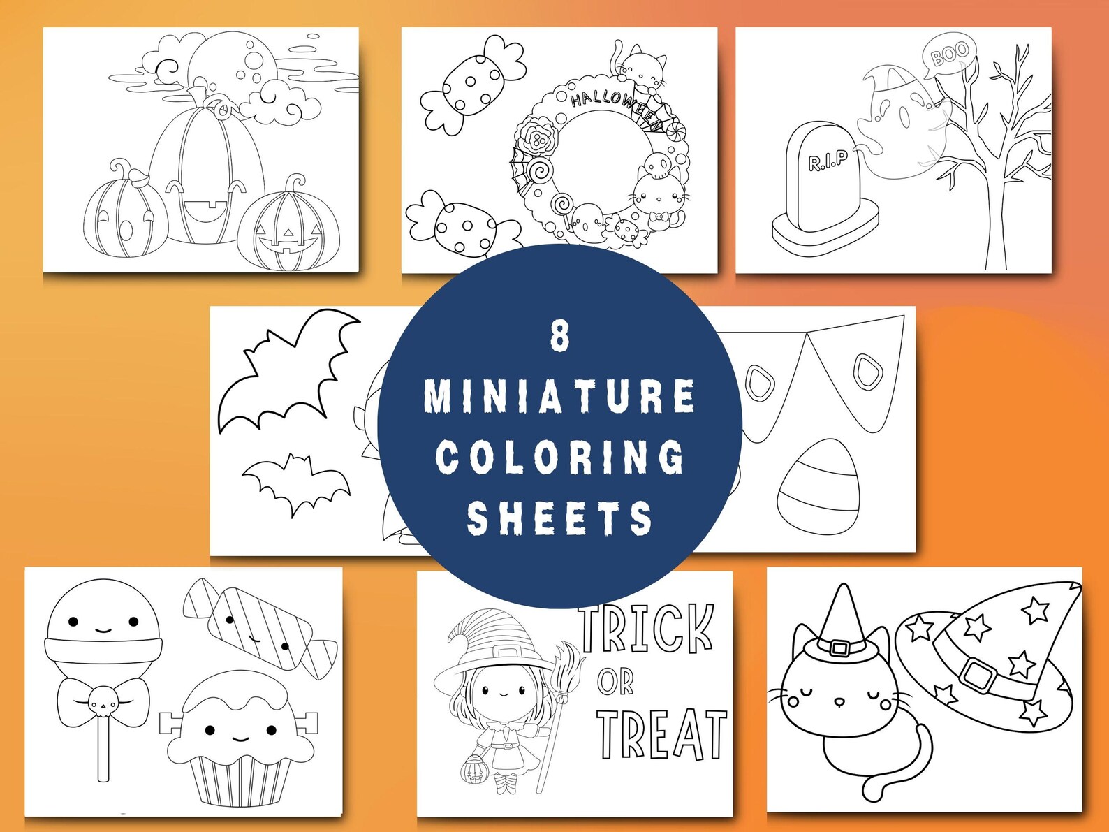 Halloween Coloring Pages for Kids PDF; Miniature Coloring Pages for ...