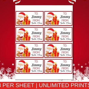 Editable Santa Gift Tags; Printable Santa Gift Tags; Santa Gift Label ...
