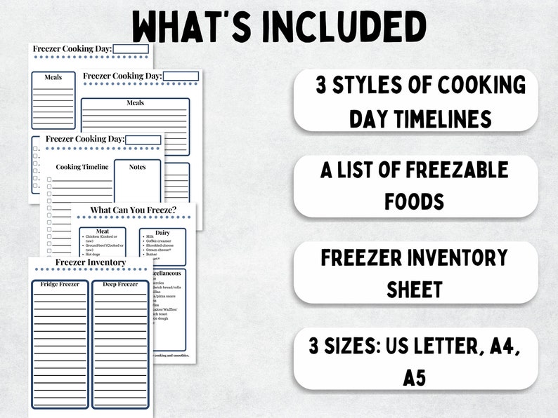 Freezer Meal Planner PDF; Inventory Sheet and Cooking Day Templates ...