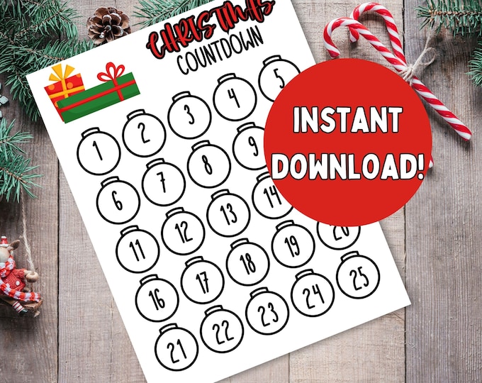 Printable Advent Calendar Countdown Printable, Printable Advent ...