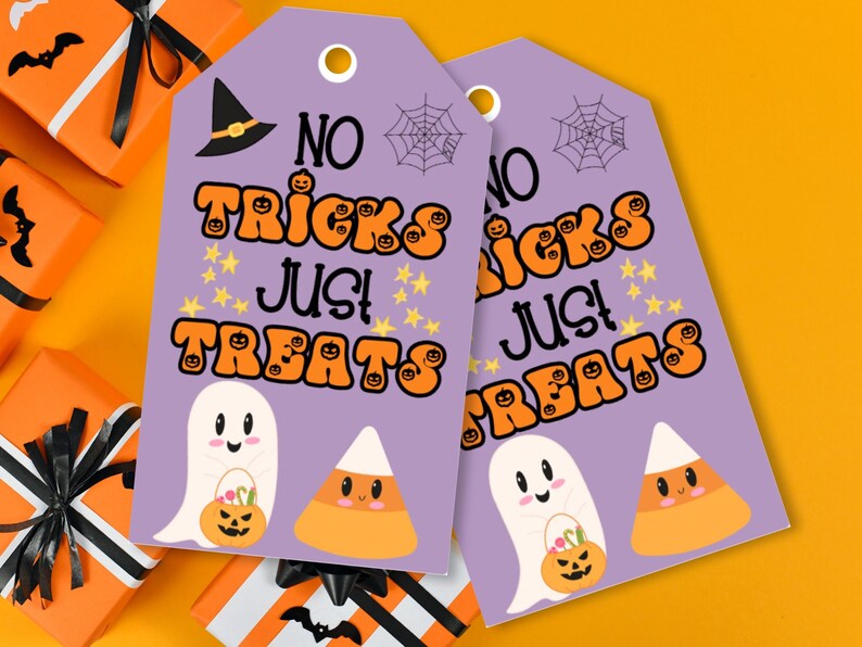Halloween Gift Tags Printable; Halloween Tags for School Treat Bags ...