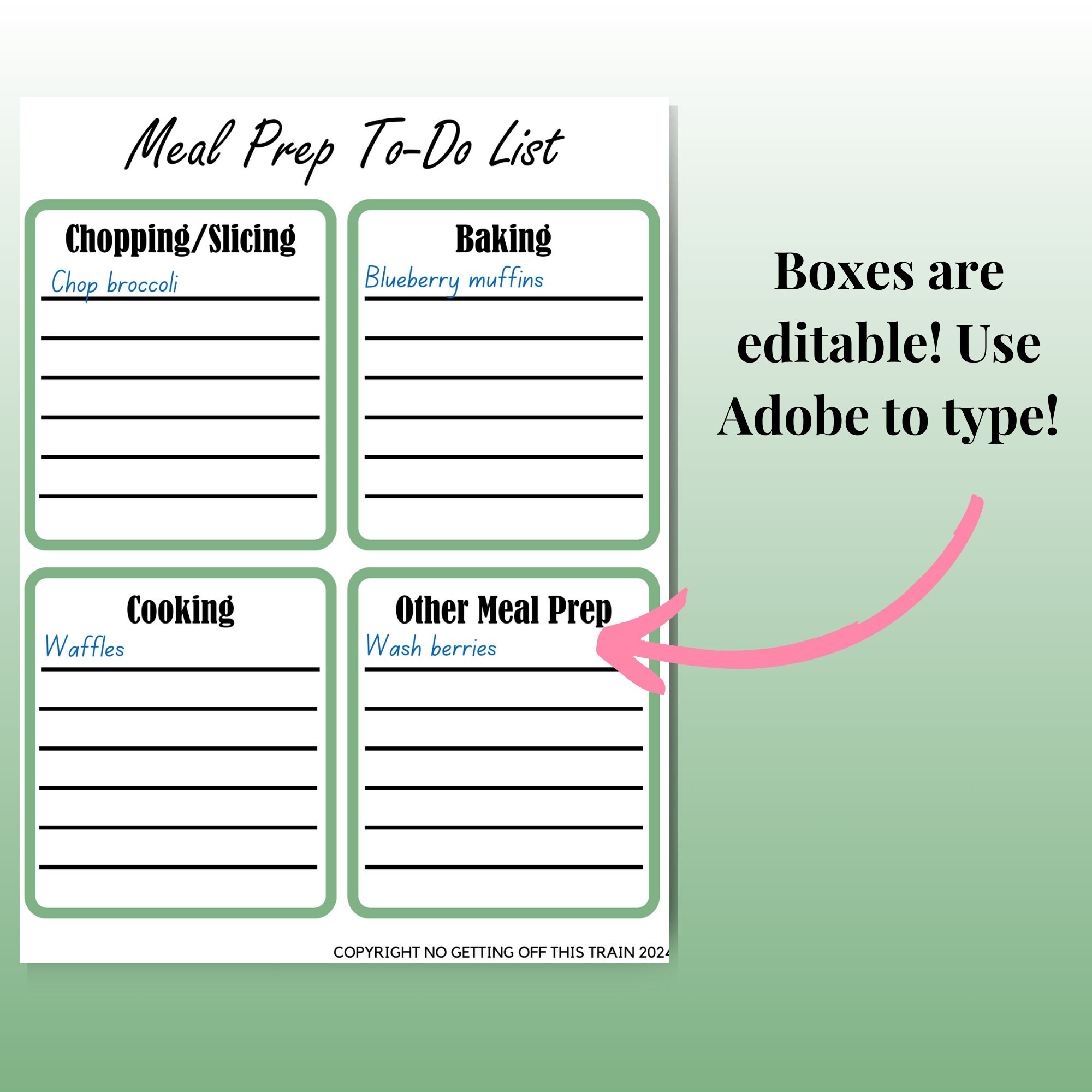 Weekly Meal Prep Planner; Meal Prep Checklist; Cheat Sheet Printable ...