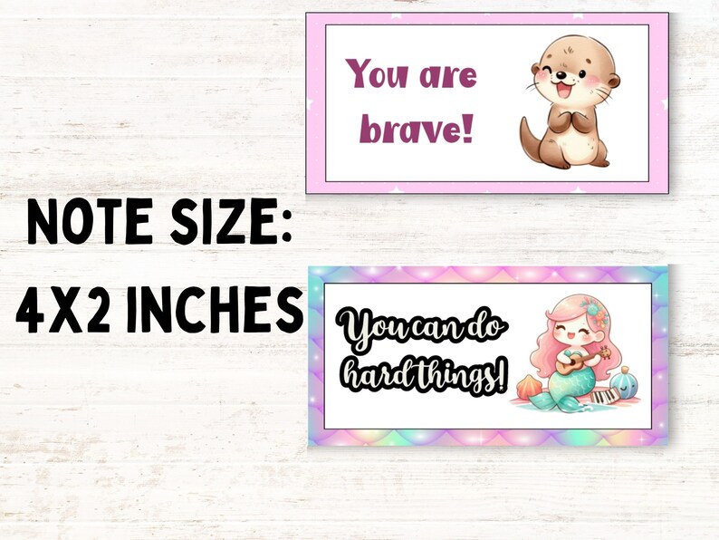 Lunch Box Notes for Girls; Printable Kids Love Notes; Positive ...