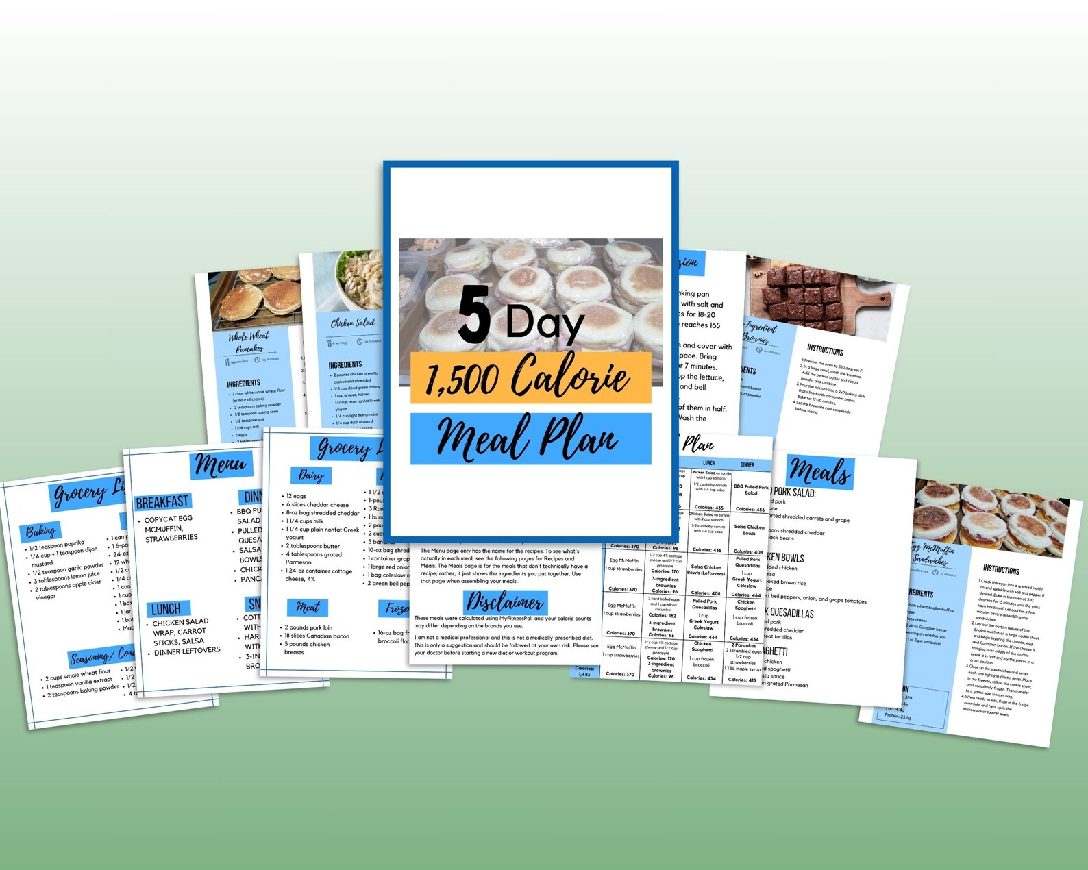 Weight Loss Meal Plan 5 Day Meal Plan With 1500 Calories, Healthy ...