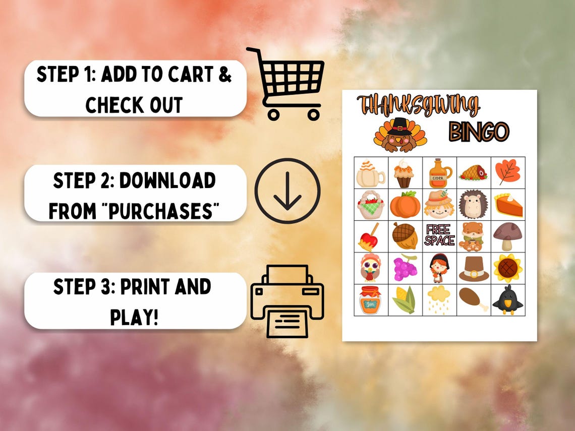 Thanksgiving Bingo Cards Printable; Thanksgiving Game for Kids ...
