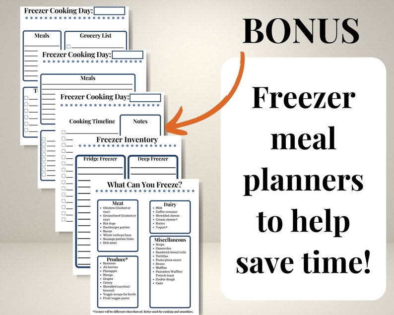 Freezer Meals Bundle PDF; 7 Freezer Meal Plans With Grocery Lists and ...