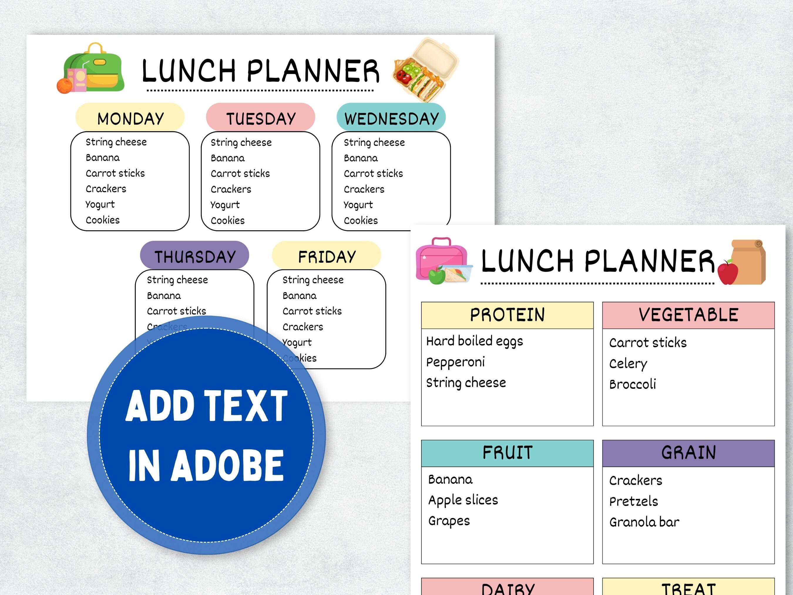 Ultimate School Lunch Planner Bundle; Fillable and Printable; Lunch ...