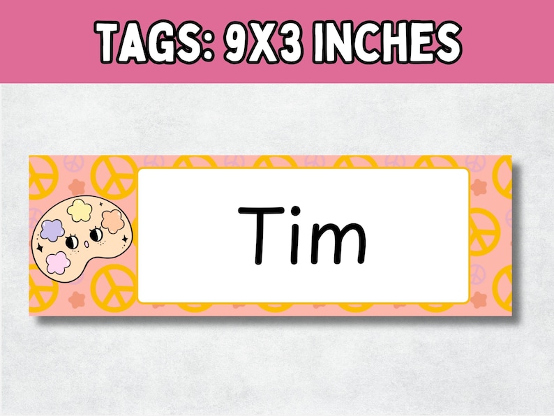 Student Desk Name Tags Printable; Editable Groovy Pastel Name Labels ...