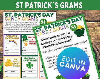 Editable Valentines Day Candy Grams; Boho Valentines Gnome; PTO PTA ...