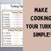 Printable Turkey Cooking Chart; Turkey Thawing and Cooking Times PDF ...