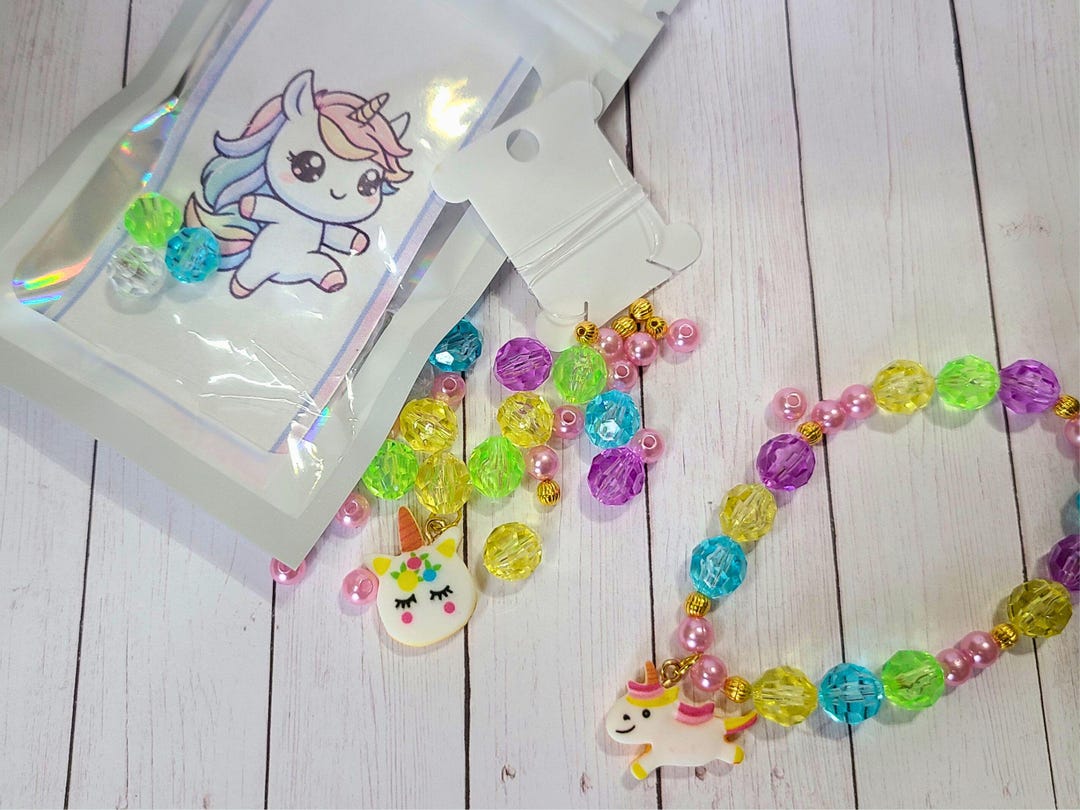 DIY Bracelet Kit for Girls; Unicorn Bead Bracelet Kit; Cute Party ...