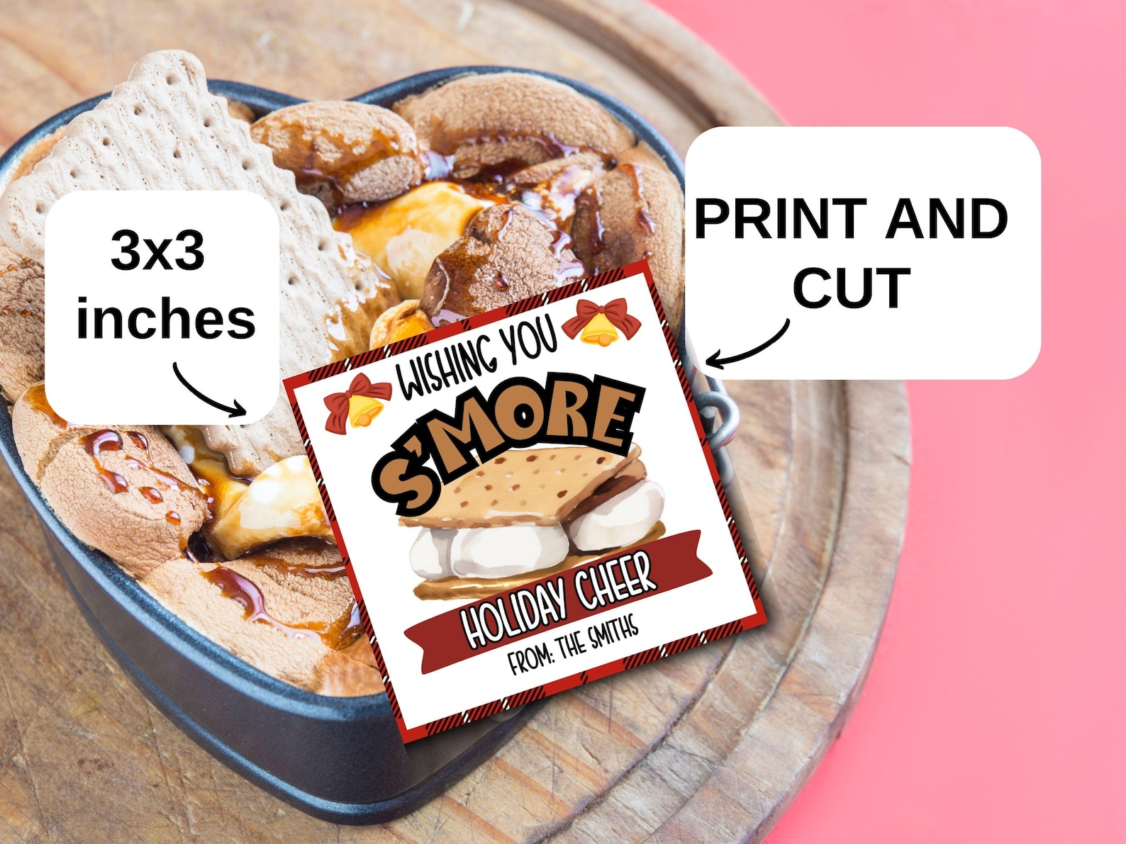 S'mores Christmas Gift Tag; Editable Smores Gift Tag; Printable Gift ...