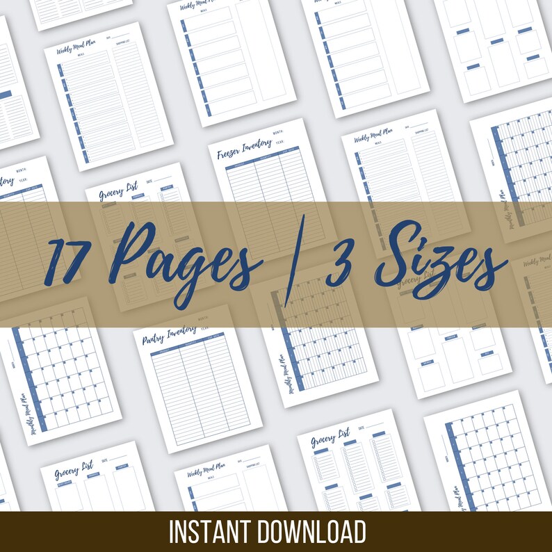 Ultimate Meal Planning Bundle; Printable Templates; Organized Weekly ...