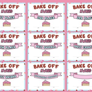 Editable Bake off Contest Kit; Printable Baking Competition Voting ...
