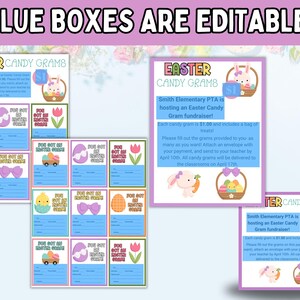 Editable Easter Candy Grams; PTO PTA School Spring Fundraiser; Candy ...