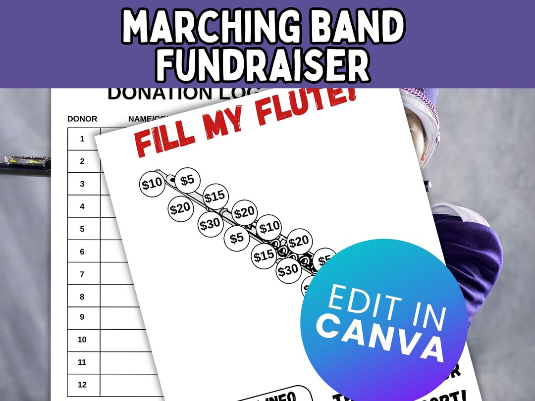 Editable Marching Band Fundraiser; Fill My Flute Fundraiser Form ...