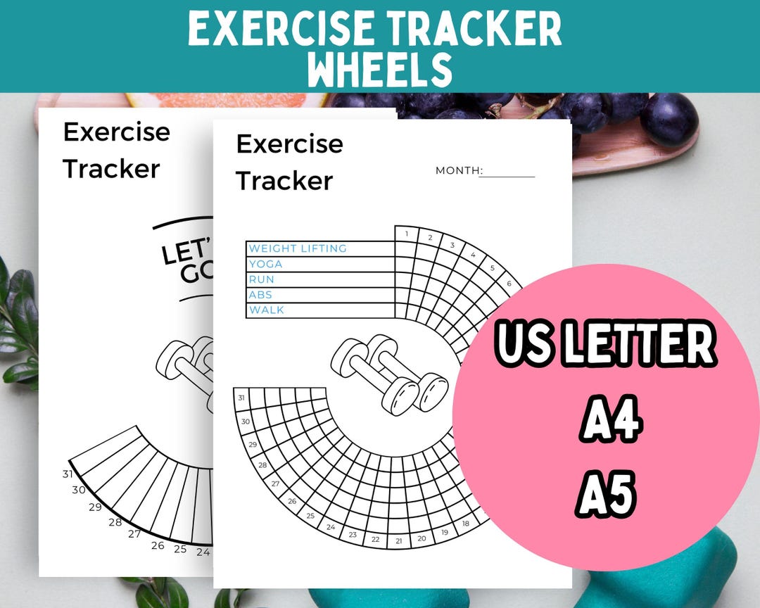 Printable Exercise Tracker Wheel; Exercise Planner PDF; for Fitness ...