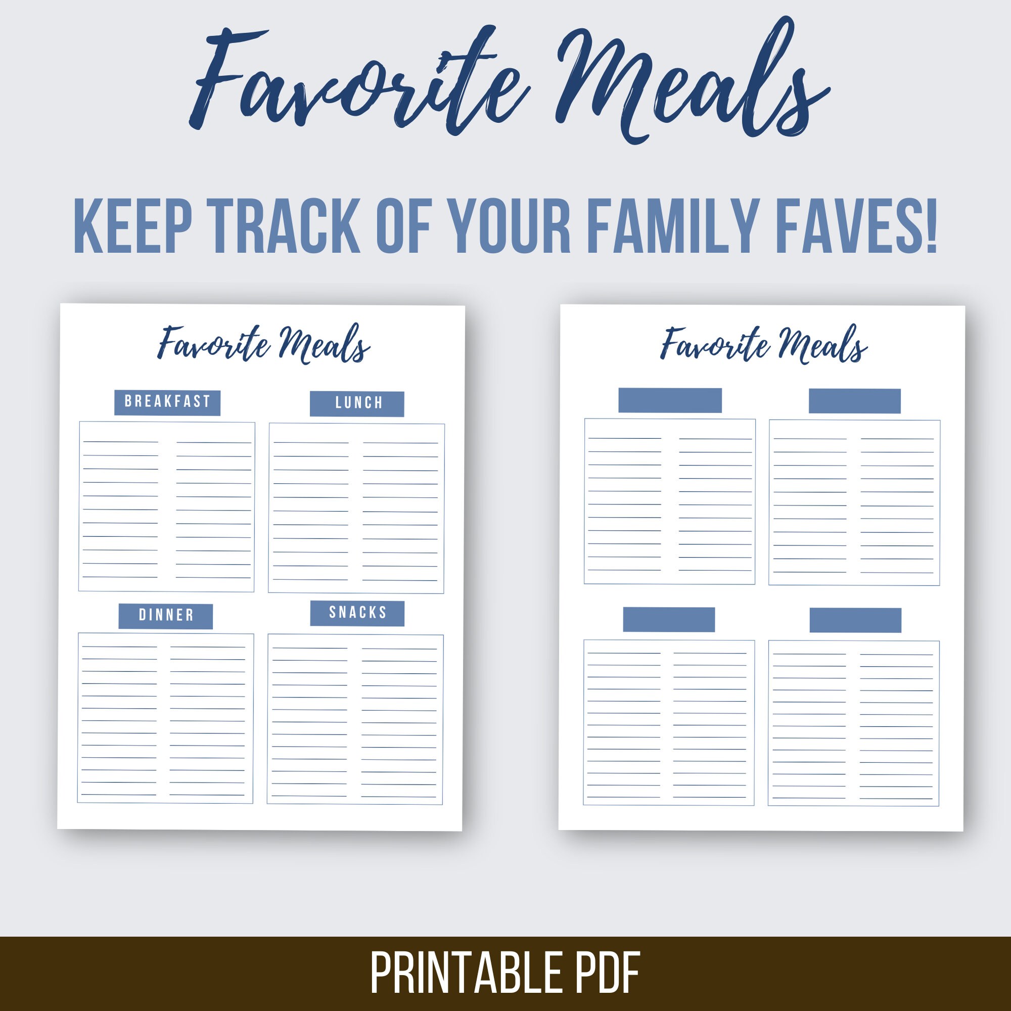 Ultimate Meal Planning Bundle; Printable Templates; Organized Weekly ...