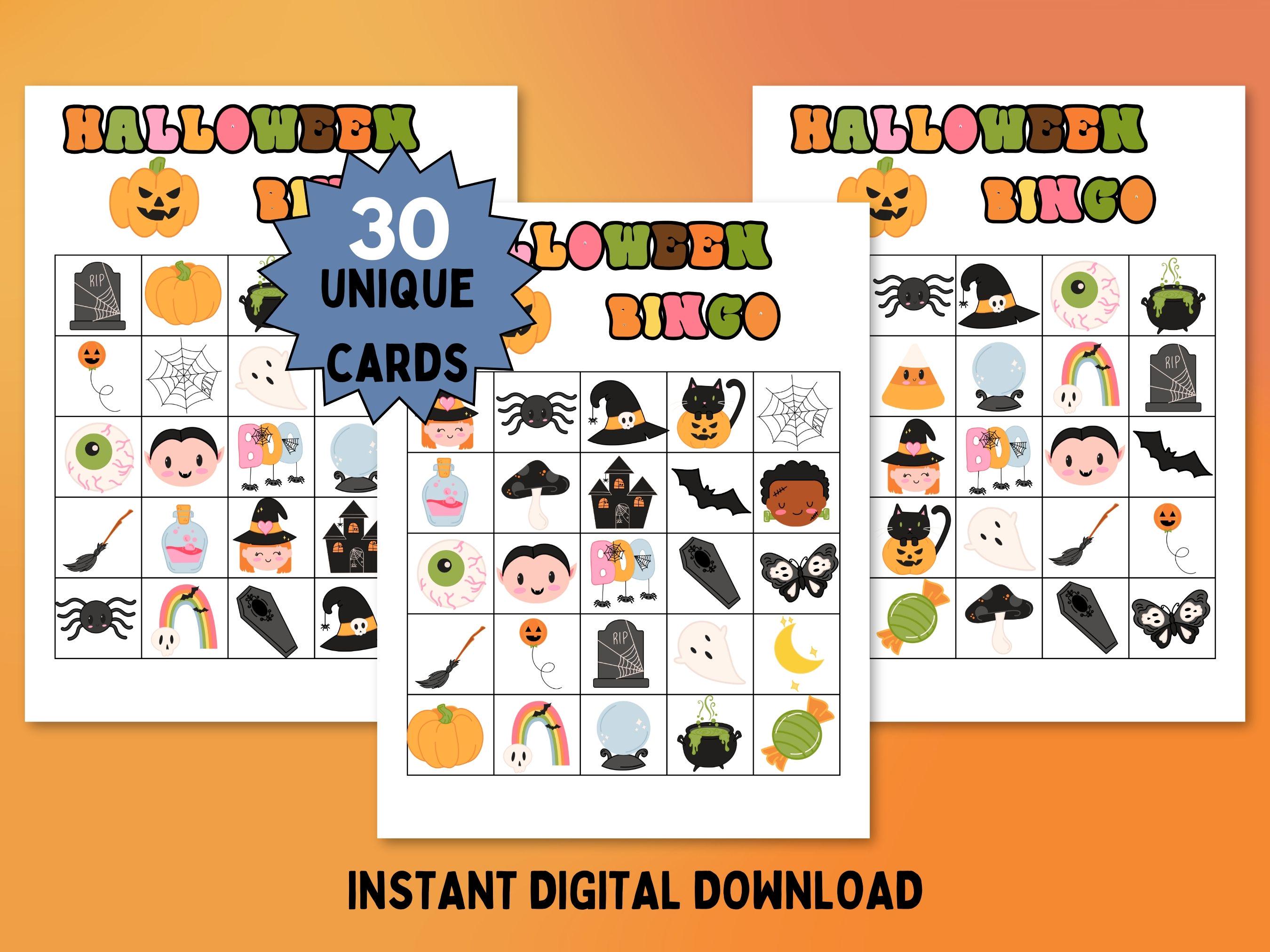 Halloween Bingo for Kids PDF; Halloween Bingo Cards Printable ...
