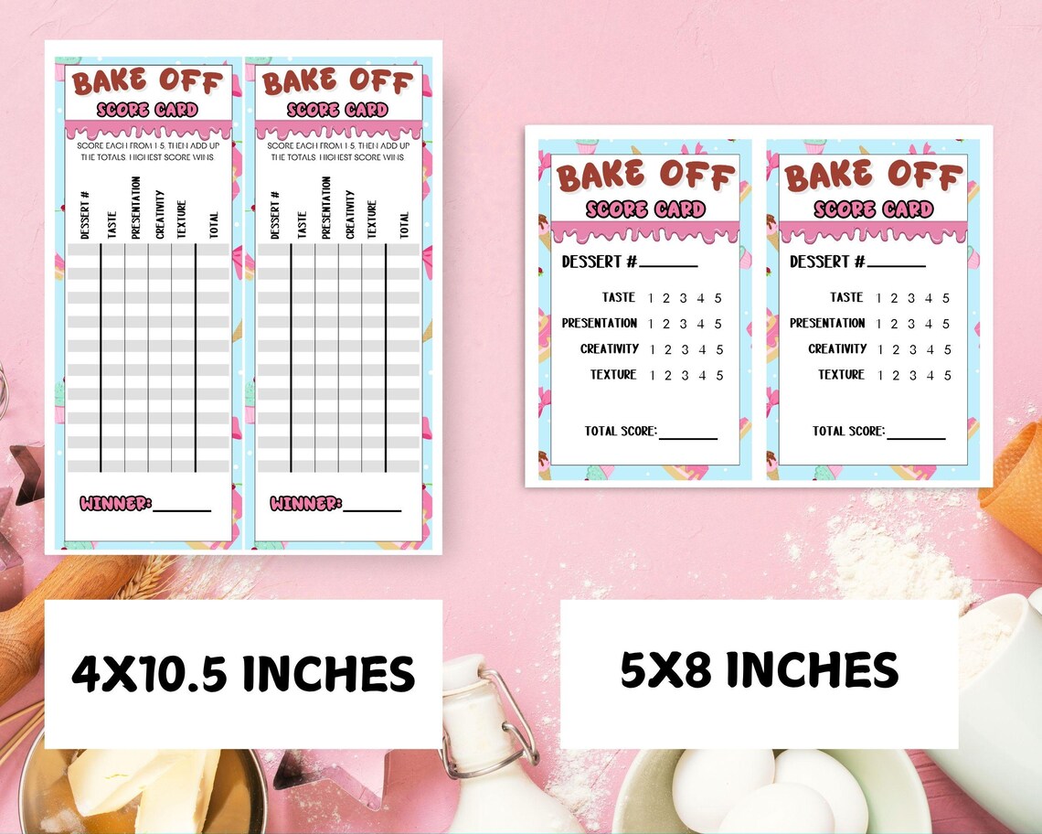 Editable Bake off Score Cards; Printable Baking Competition Voting ...