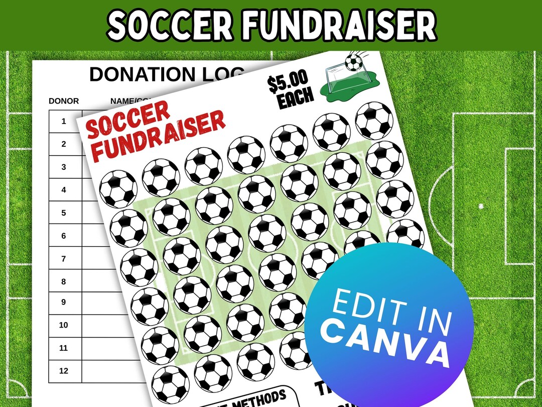 Editable "color the Soccer Balls" Fundraising Form; Fundraiser Form PDF ...