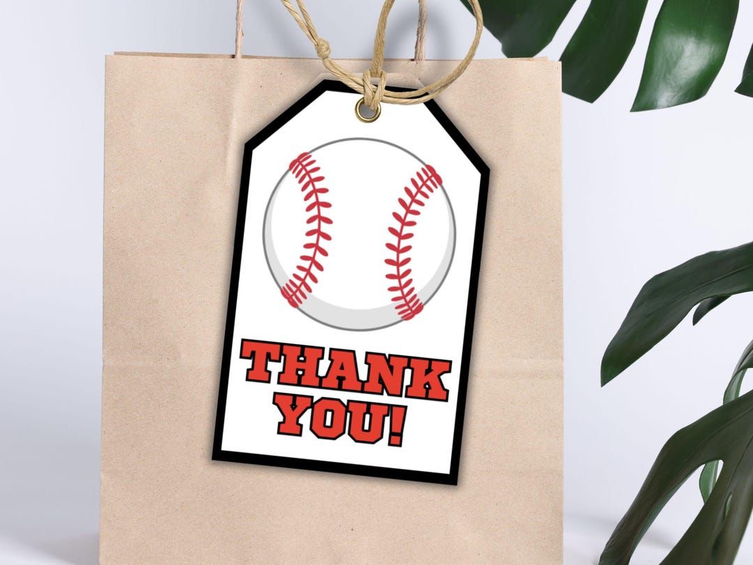 Baseball Gift Tags; Coach Thank You Tag; Baseball Birthday Party Favor ...