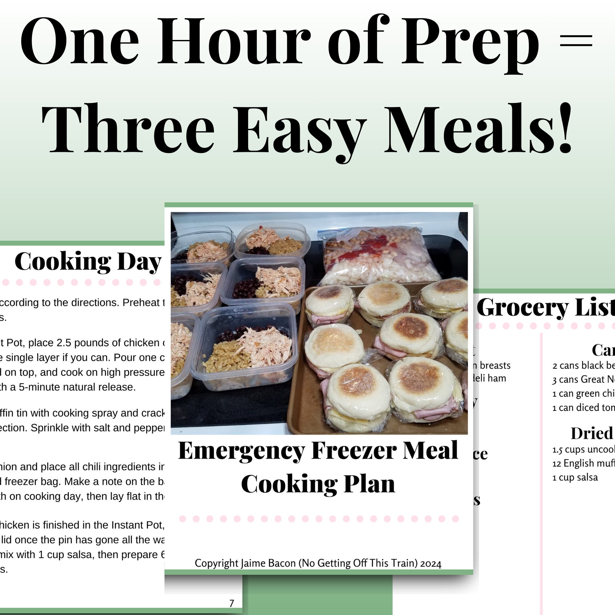 Freezer Meal Plan Emergency Meals 3 Easy Recipes Meal Plan Freezer ...