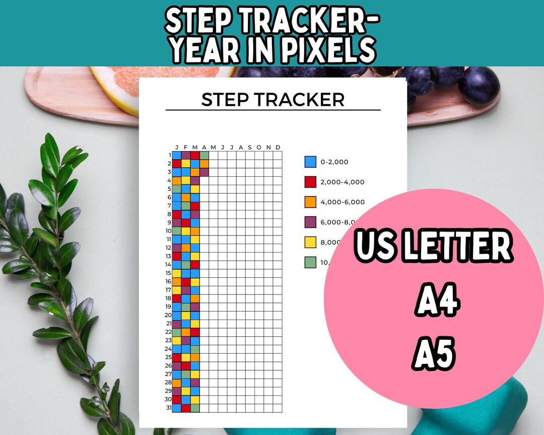 Printable Step Tracker; Year in Pixels PDF; Exercise Planner PDF; for ...