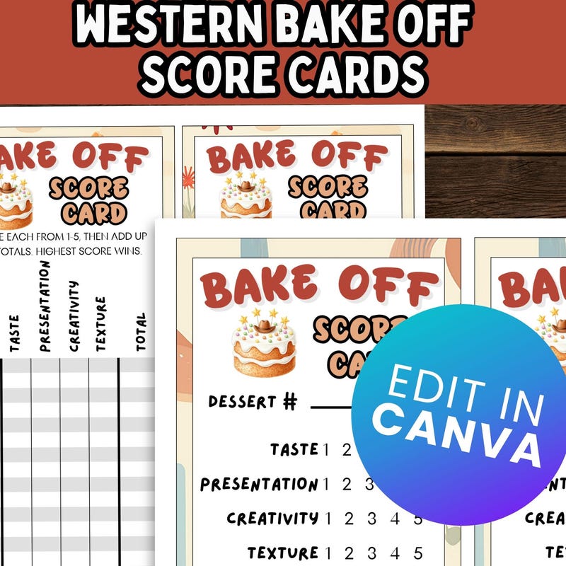 Bake off Score Cards - Etsy
