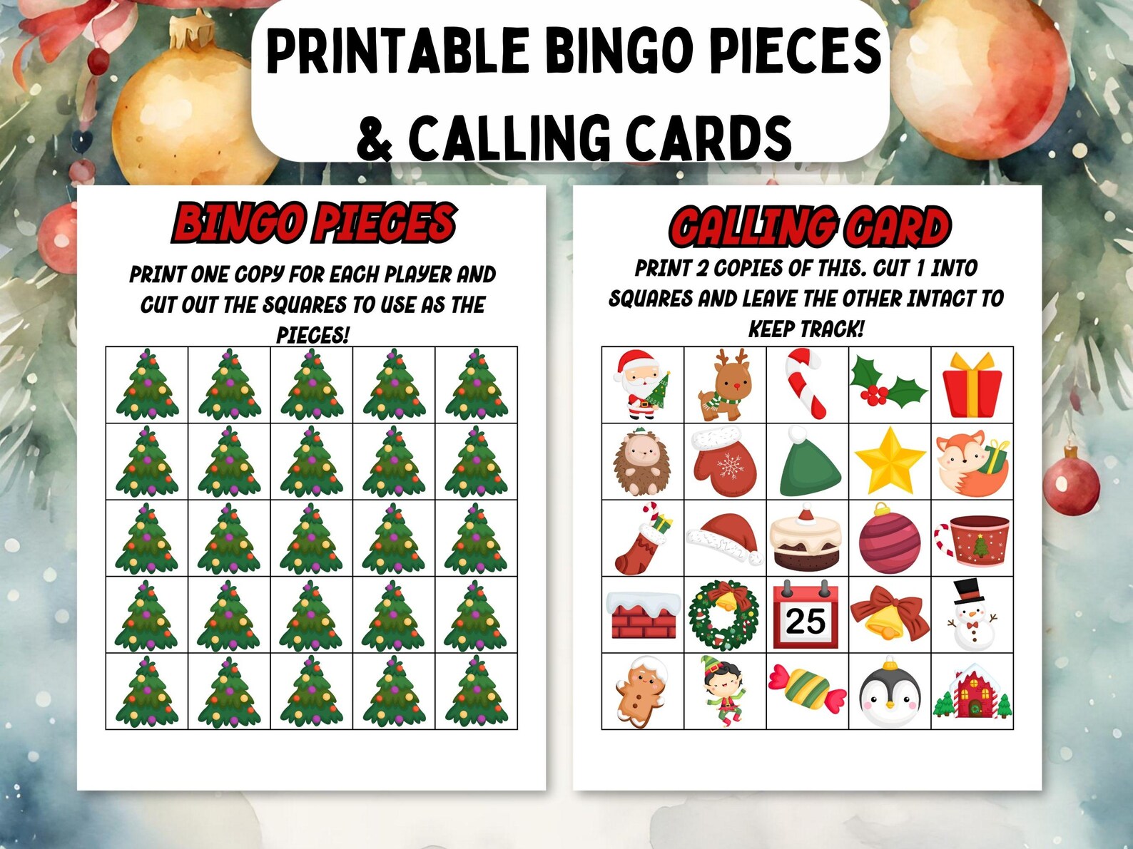 Christmas Bingo Game; Printable Christmas Bingo; 30 Christmas Bingo ...