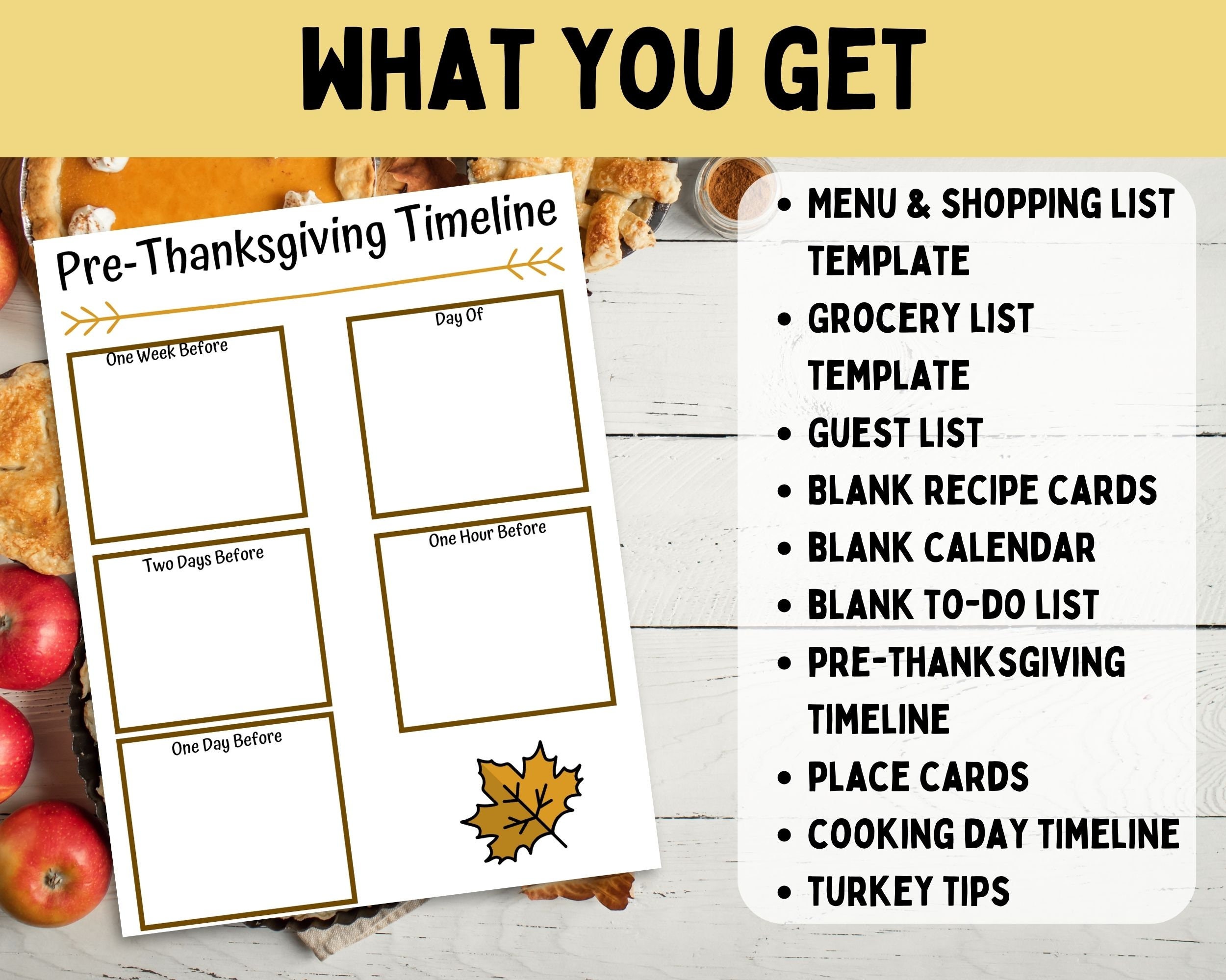 Thanksgiving Meal Planner Printable; Holiday Meal Planner; Thanksgiving ...
