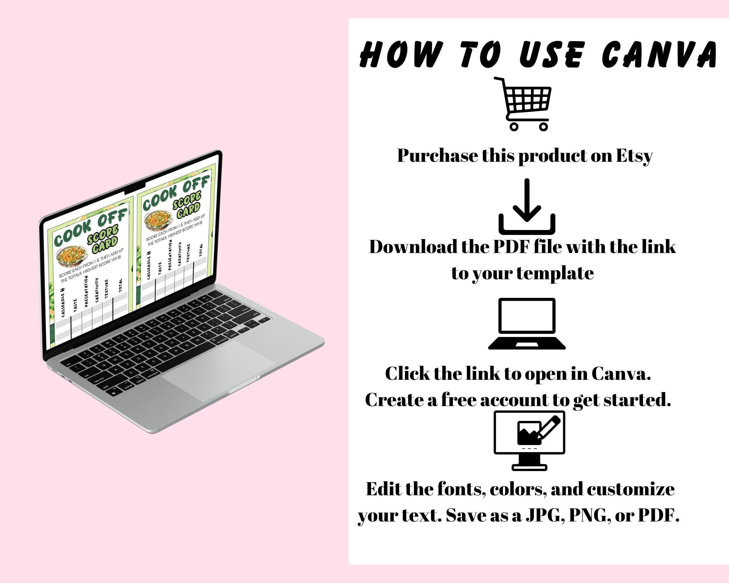Editable Casserole Cook off Score Cards; Printable Baking Competition ...