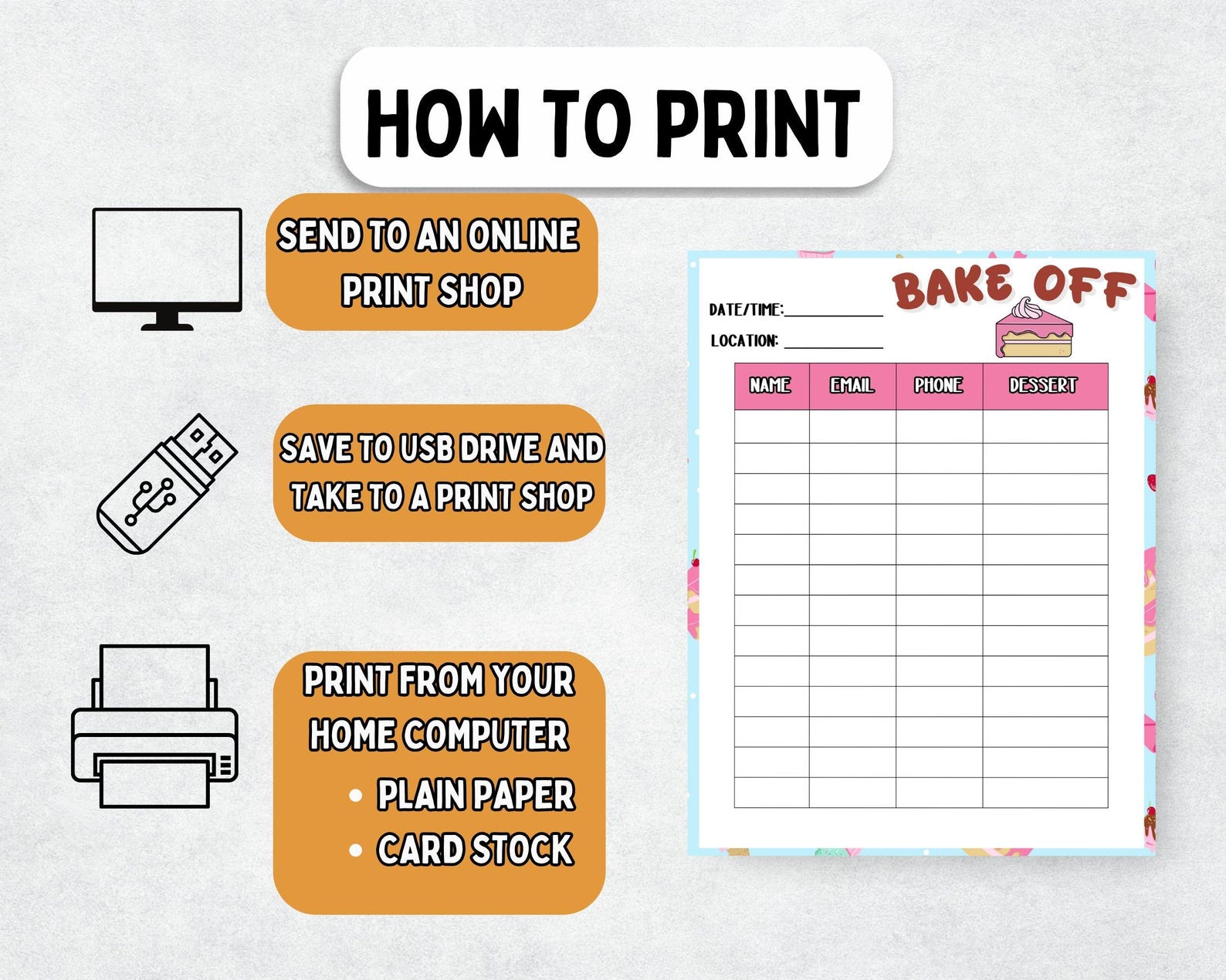 Bake off Contest Kit PDF; Printable Baking Competition Voting Cards ...